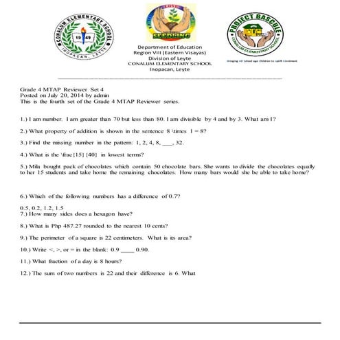 Mtap 4 problem set #4 | DOCX