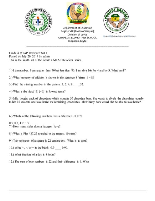 Mtap 4 problem set #6 | PDF