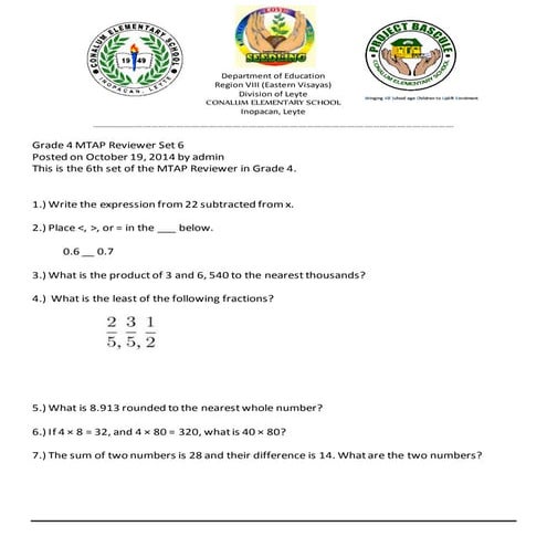 Mtap 4 problem set #6 | DOCX