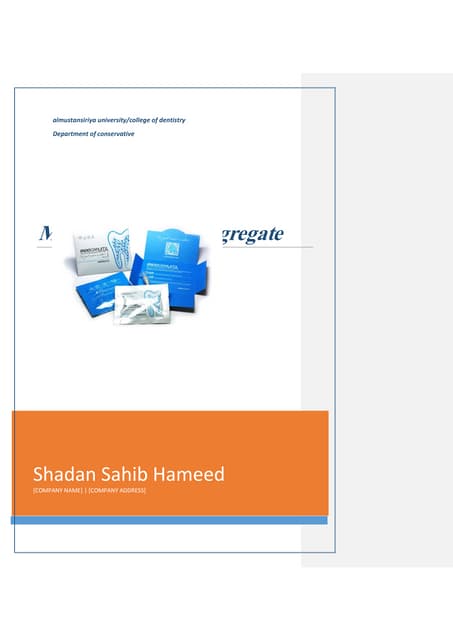 MTA ( Mineral Trioxide Aggregate ) | PPTX