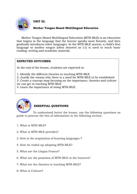 MTB-MLE Framework | PPTX | Education
