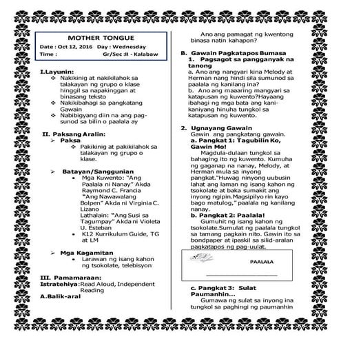 GRADE 4 FILIPINO LESSON PLAN | DOC