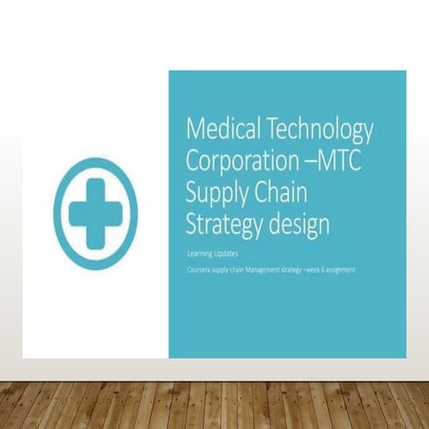 Medical Technology MTC- Supply Chain Strategy Design | PPT