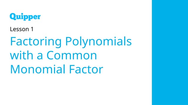 Factoring Polynomials with common monomial factor | PPTX