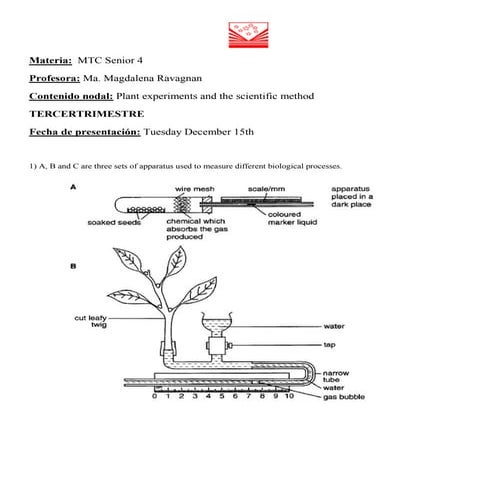 Mtc s4, 3rd. term quest dec 2015 | PDF | Biological Sciences | Science