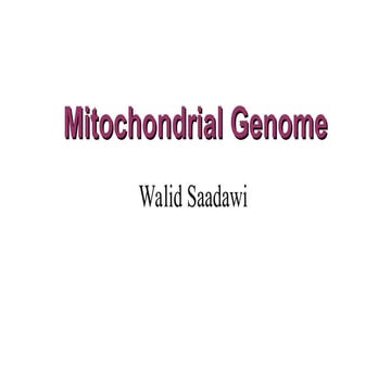mtDNA. Molecular biology mutations of mitochondrial DNA | PPT