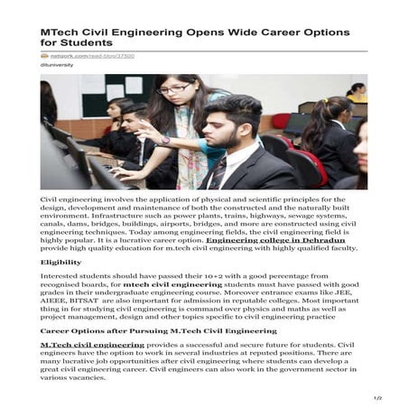 M.TECH CIVIL ENGINEERING | PPTX