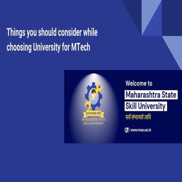 How to choose University for MTech in IoT? | PPT