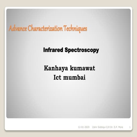 Infrared Spectroscopy | PPTX