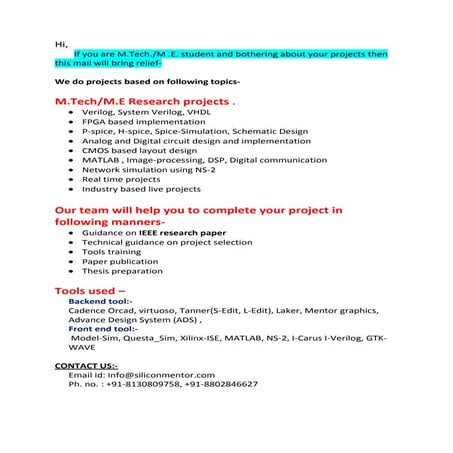 Mtech projects | DOCX