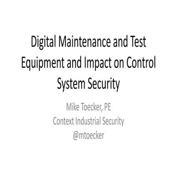 Maintenance and Test Equipment Cyber Security | PPTX | Technology ...