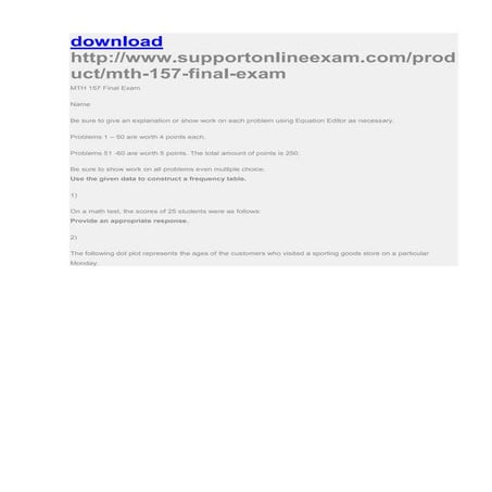 Mth 157 final_exam | PDF