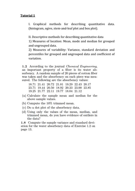 Mth3401 tutorial 3 | PDF
