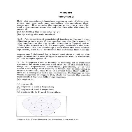 Mth3401 tutorial 2 std | PDF
