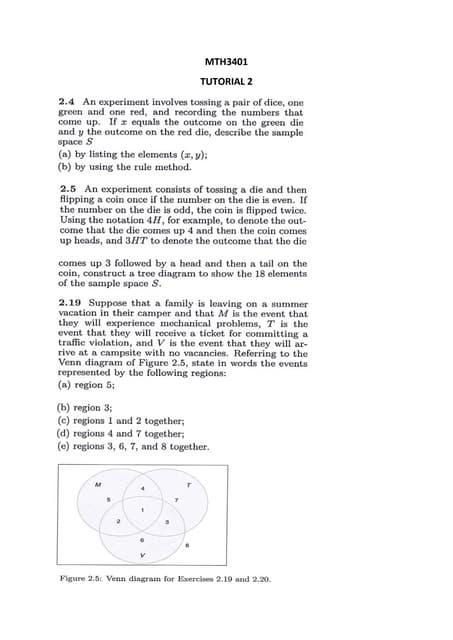 Mth3401 tutorial 1 | PDF