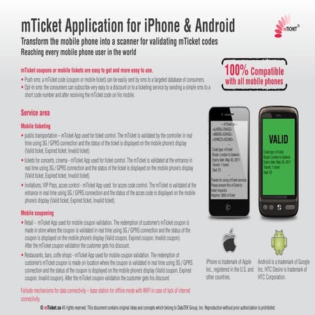 mTicket app Iphone and Android | PPT