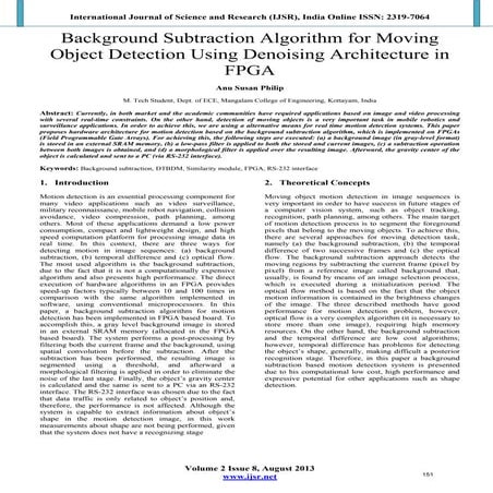 Background Subtraction Algorithm For Moving Object Detection Using 1676
