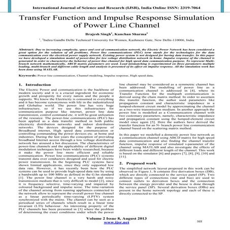 Transfer function and Impulse Response Simulation of Power Line Channel | PDF | Computer ...