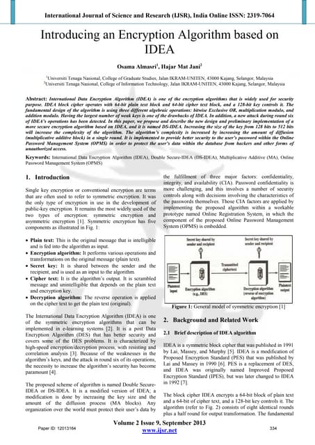 Introducing An Encryption Algorithm Based On Idea Pdf