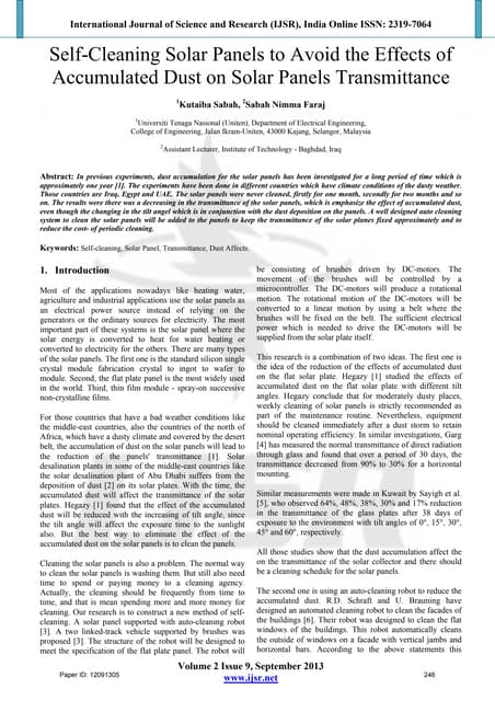 Solar dust cleaning system | PPTX