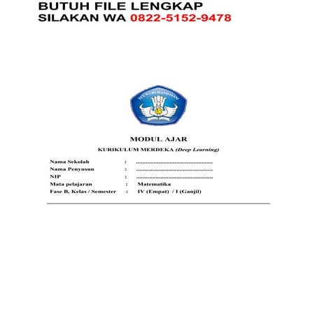 Perangkat Ajar Deep Learning Bahasa Inggris Semester 1 Kelas 4 CP 2025 ...