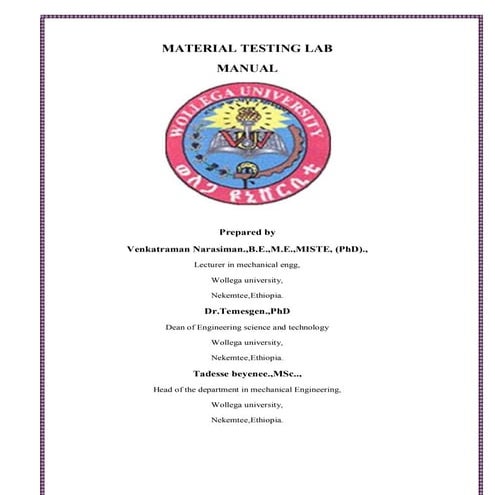 Material Testing Lab Manual | PDF