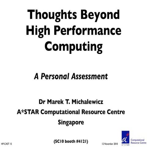 Thoughts Beyond High Performance Computing: A Personal Assessment | PPT