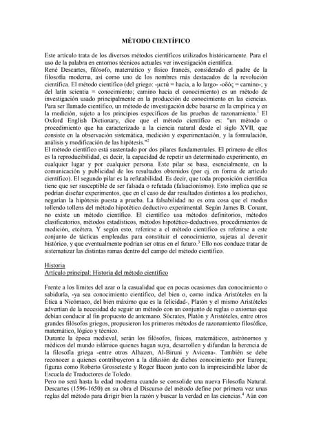 Presentación del metodo cientifico | PPT