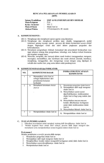 Contoh RPP Pelaksanaan Micro Teaching PGMI UIN Jakarta | PDF