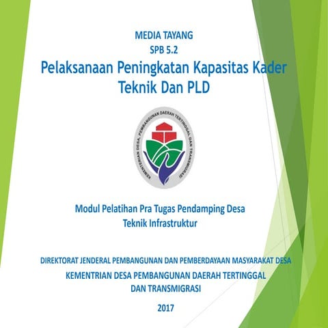 Mt pb 5 spb 5 2. pelaksanaan peningkatan kapasitas kader teknik dan pld | PPTX