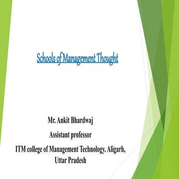 School of management thought the topic used in MBA | PPTX