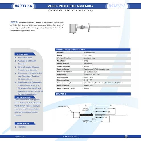 MTR14 Multi - Point RTD Assembly - Without Protecting Tube | Miepl | PDF
