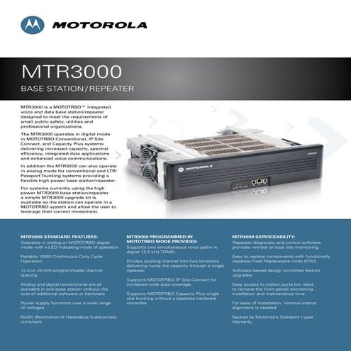 Mtr3000 leaflet | PDF