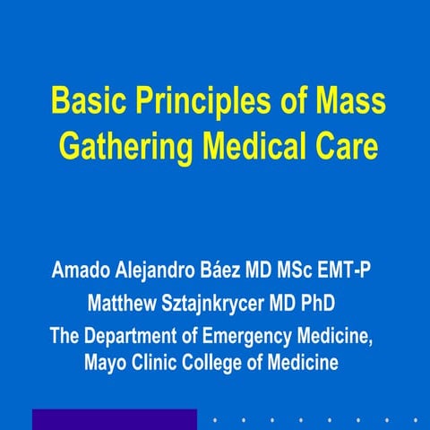 Clinical governance aspects of mass gatherings | PPTX