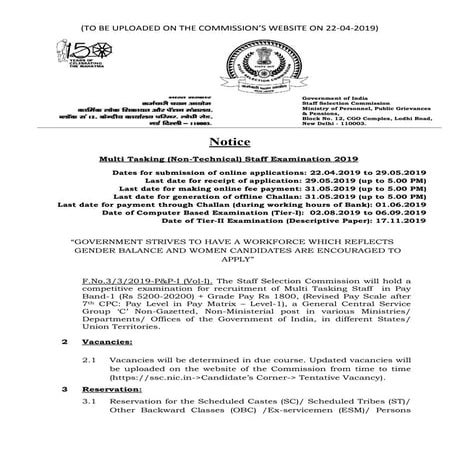 Mts ssc notification | PDF