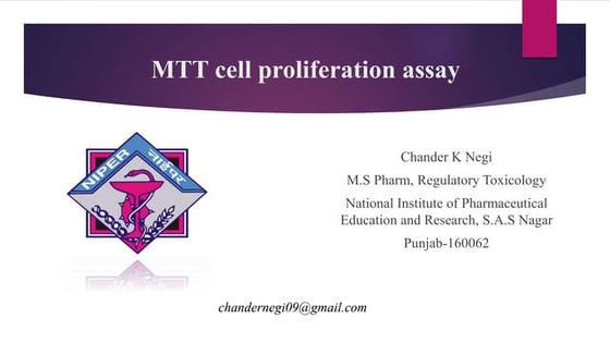 Mtt Assay for cell viability | PPT