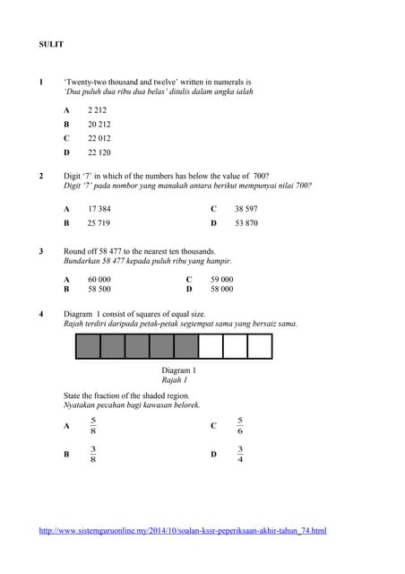 100 soalan Matematik Ting2 | PDF