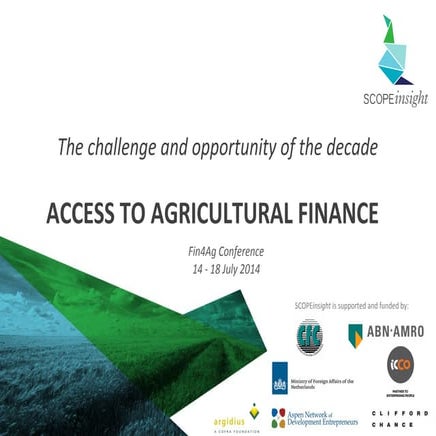 Access to agricultural finance | PPT