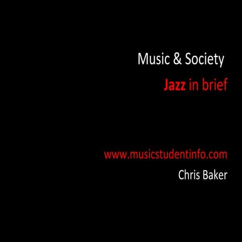A brief history of jazz | PPTX