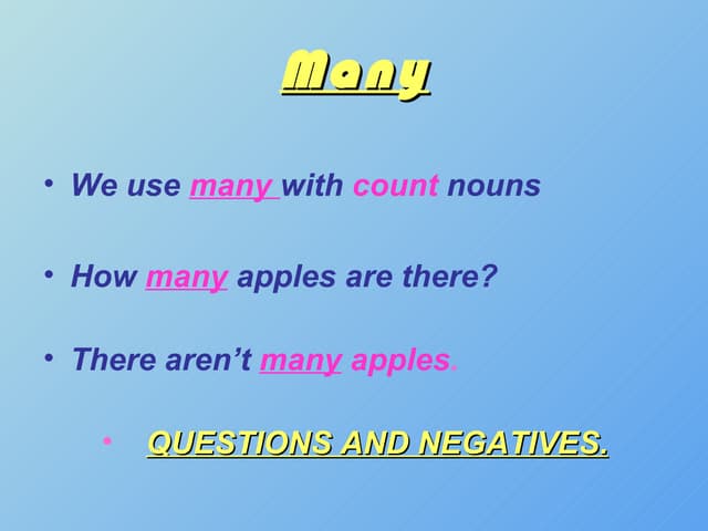 Much Many A Lot Of | PPTX