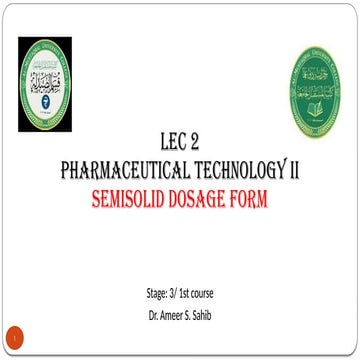 lecture about pharmaceutical technology ii | PPT