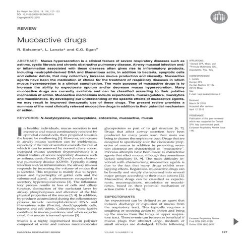 Mucoactive agents 2010 | PDF
