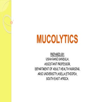 Mucolytic Drugs | PPTX