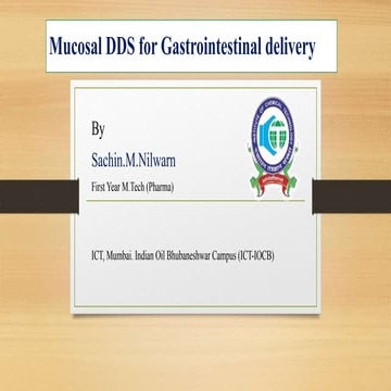 Mucosal dds for gastrointestinal delivery | PPTX | Digestive Disorders ...
