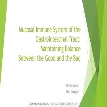 Mucosal immune system of the gastrointestinal tract | PPTX