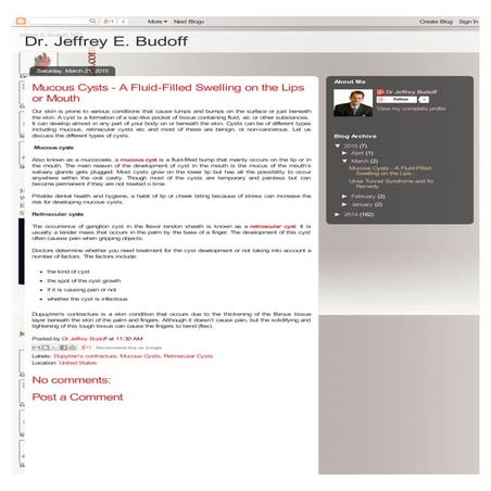 Mucous Cysts A Fluid Filled Swelling On The Lips Or Mouth Pdf
