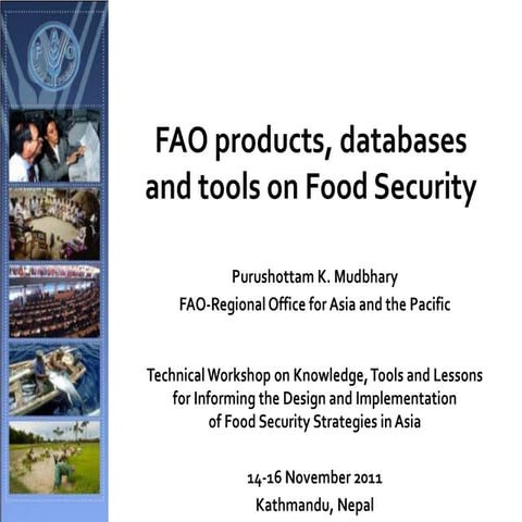 FAO's products, databases and tools on food security | PPT