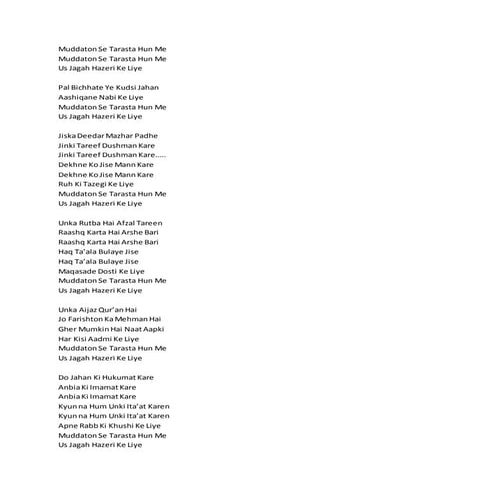 Muddaton se tarasta hun me | DOCX