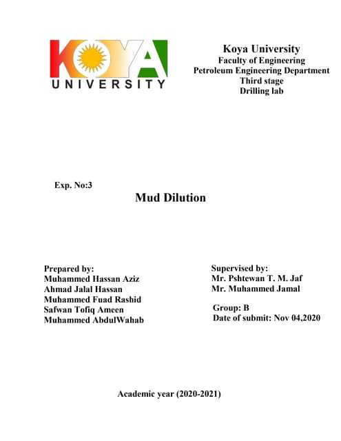 Mud balance test (drilling fluid lab test) | PDF