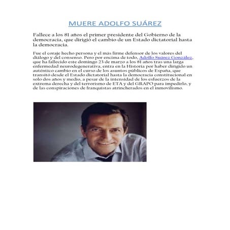 Trabajo Adolfo Suárez González | PPTX